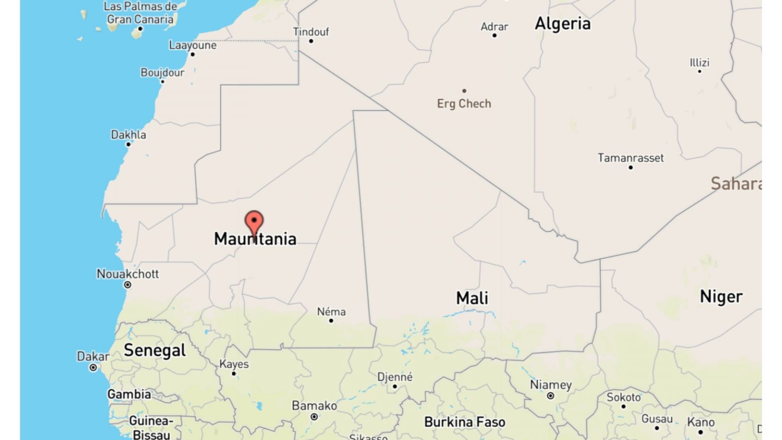 Mappa Mauritania (Africa) interattiva e cartina geografica