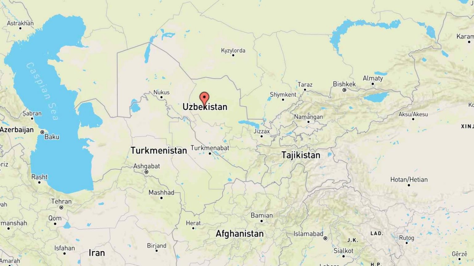 Mappa Uzbekistan (Asia centrale) interattiva e cartina geografica