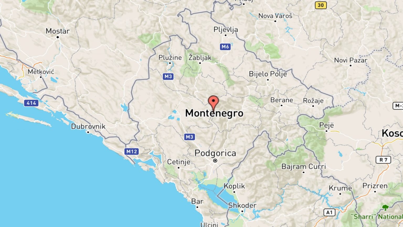 Mappa Montenegro (Europa orientale) interattiva e cartina geografica