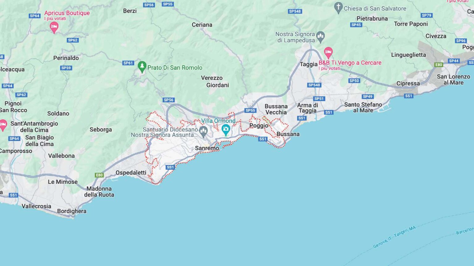 Mappa Sanremo (Italia) interattiva e cartina geografica